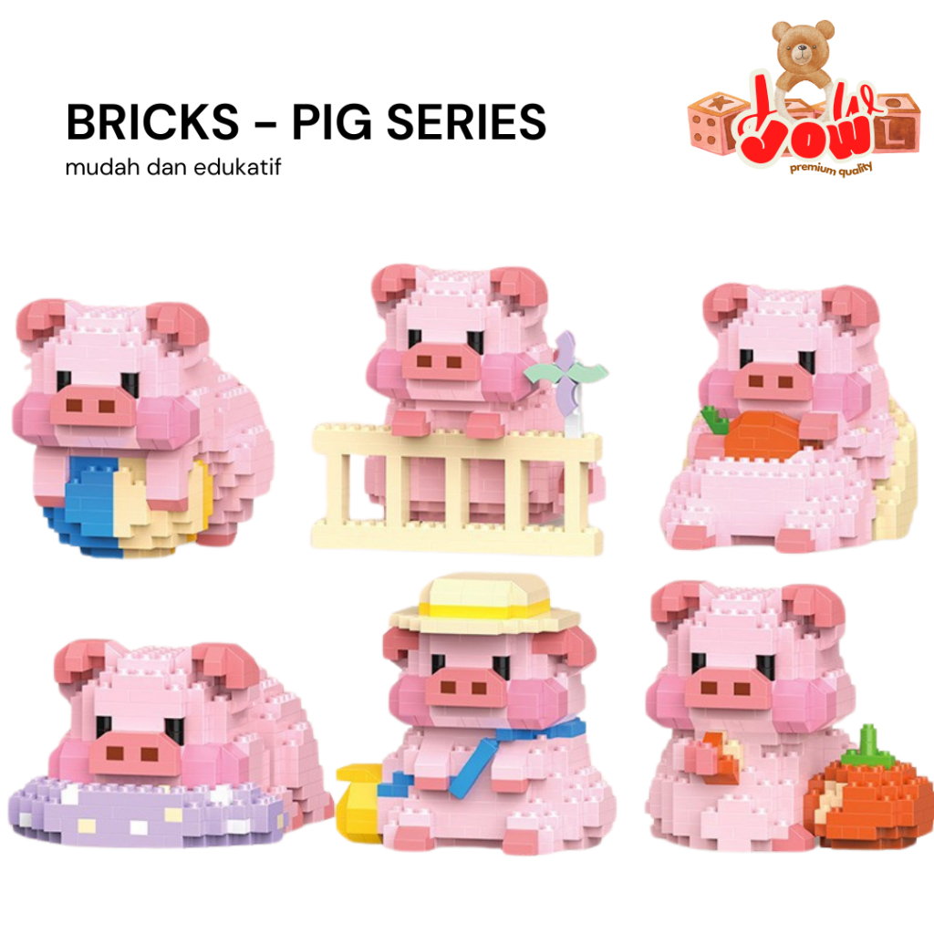 Jual LEGO Blok Bangunan Susun Mainan Edukatif Hewan Binatang Babi ...