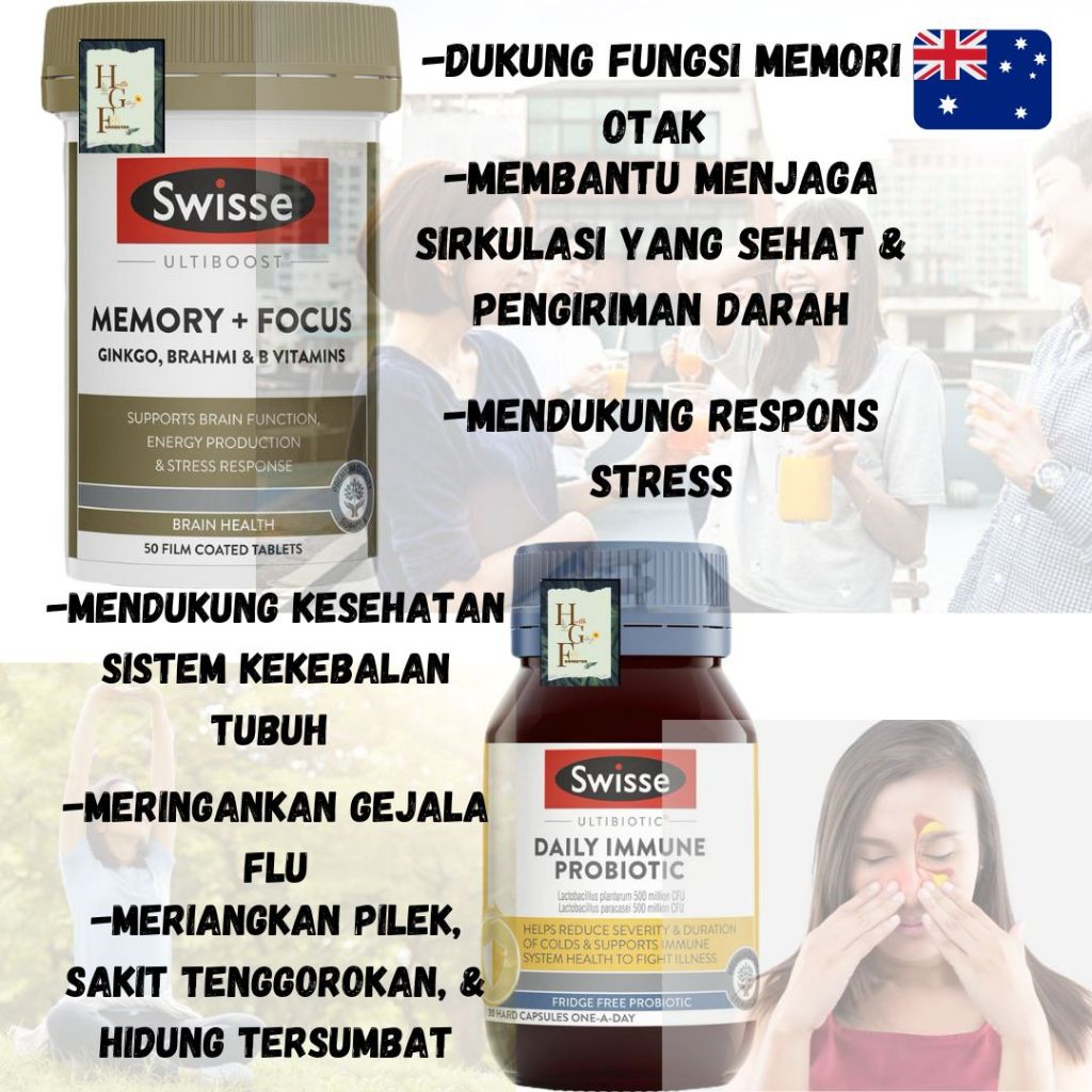 Jual Swisse Memory + Focus, Daily immune probiotic | Shopee Indonesia