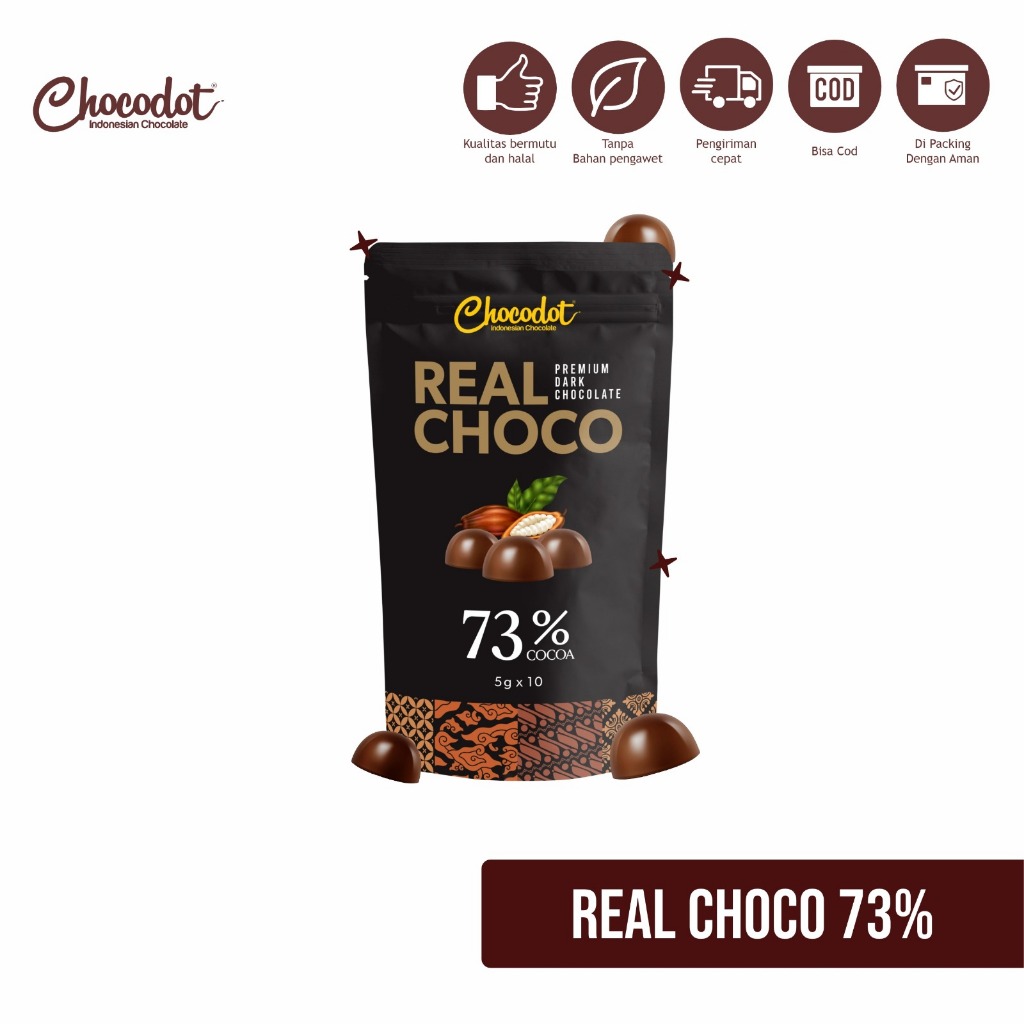 Jual New Product Coklat Chocodot Real Choco Premium Dark Chocolate 73% ...