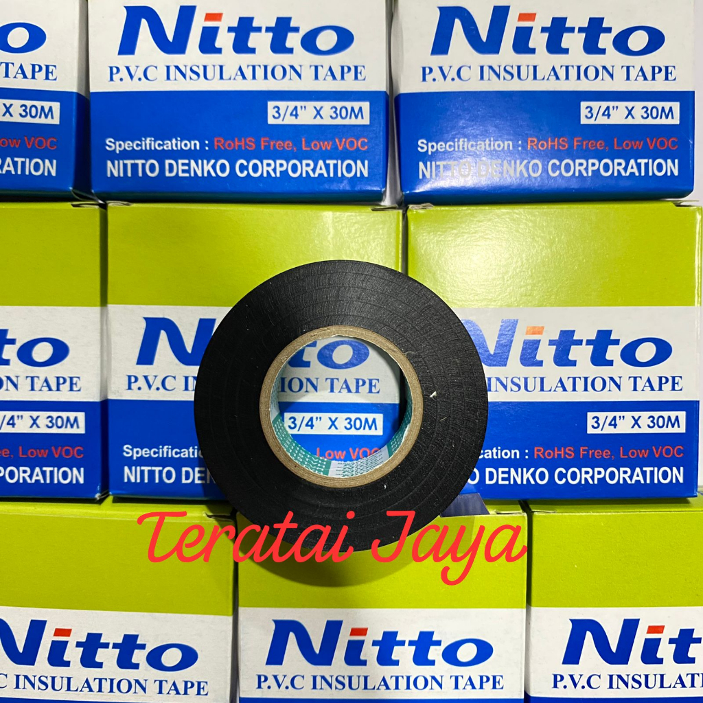 Jual Isolasi Nitto Hitam 3/4 X 30 M Paket isi 10 Pcs / 5 Pcs | Shopee ...