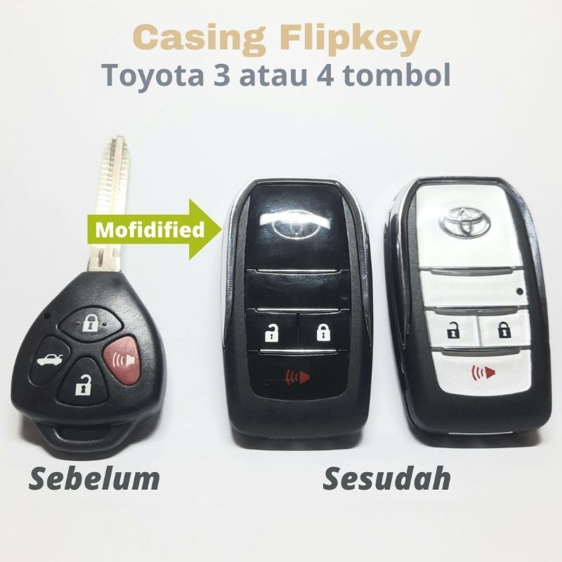 Jual Casing Kunci remot model lipat Toyota innova yaris vios altis ...