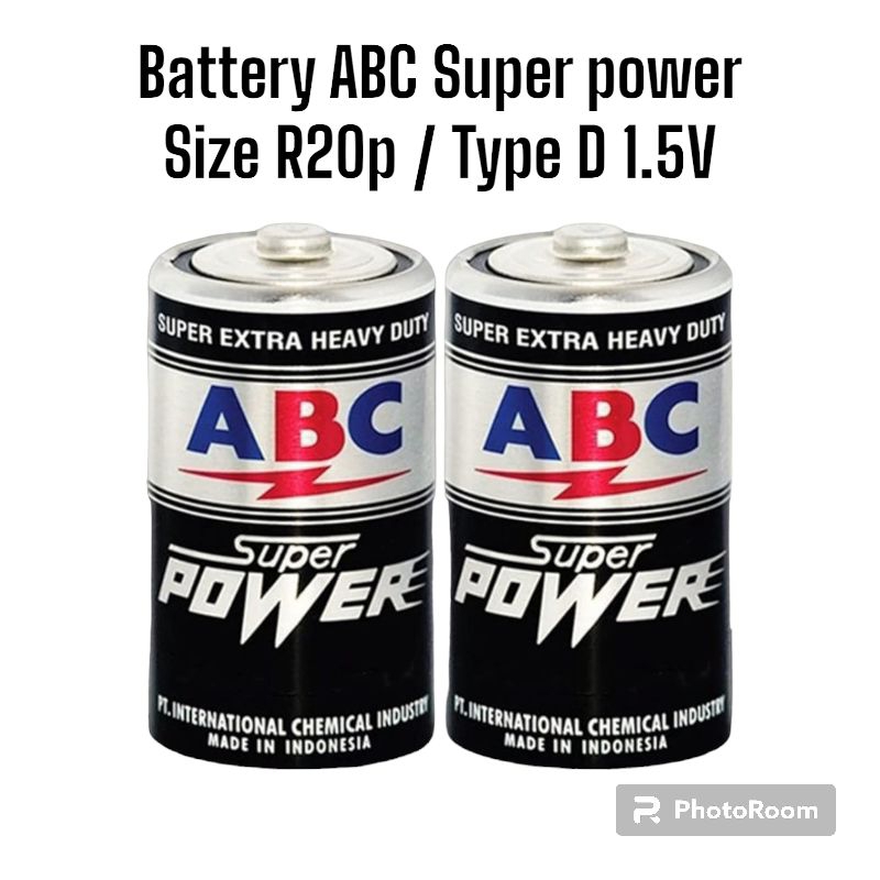 Jual Baterai ABC SuperPower Size R20P / Type D 1.5 Volt (BESAR ...