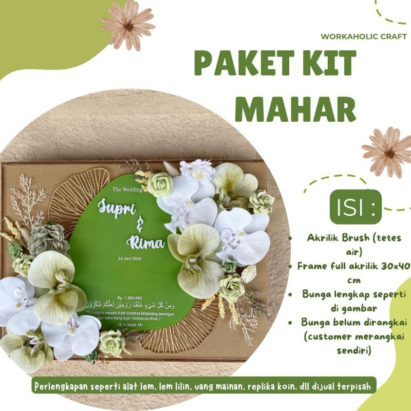Jual Paket Bunga Mahar (02) 30x40 cm Simpel Tinggal Pasang Mahar ...