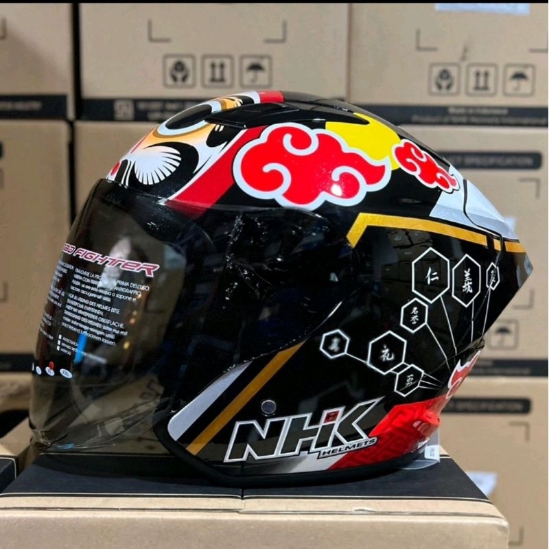 Jual NHK R1 ELITE MIHA #2 GP EDITION ORIGINAL | HELM NHK HALF FACE R-1 ELIT MOTIF MIHAIL ORI ...