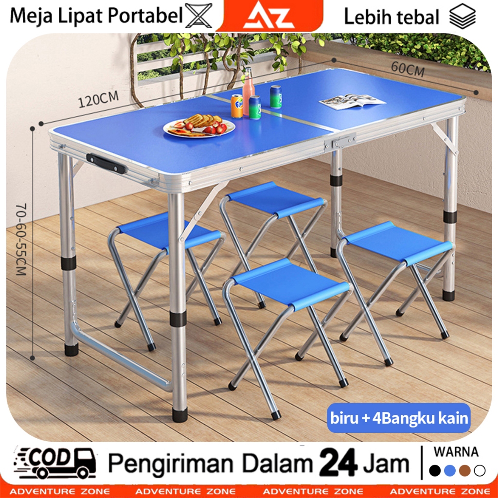 Jual ⭐Kemasan upgrade⭐ Meja Lipat Meja Koper Portabel Aluminium 120x60x55-70CM Meja Camping ...