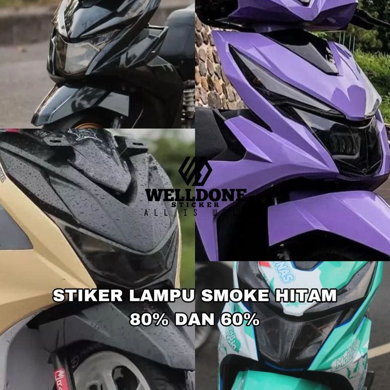 Jual skotlet motor smoke hitam stiker hitam transparan untuk lampu ...