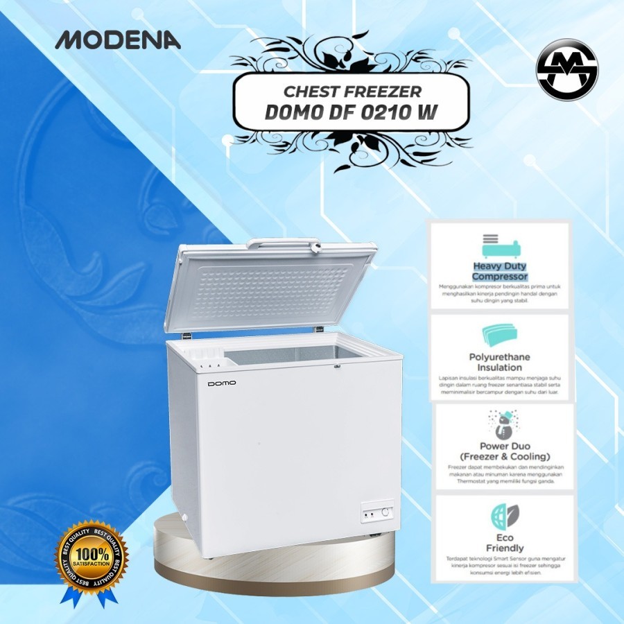 Jual DOMO BY MODENA CHEST FREEZER TYPE DF 0210 W - FREEZER BOX - DF 0210 W | Shopee Indonesia