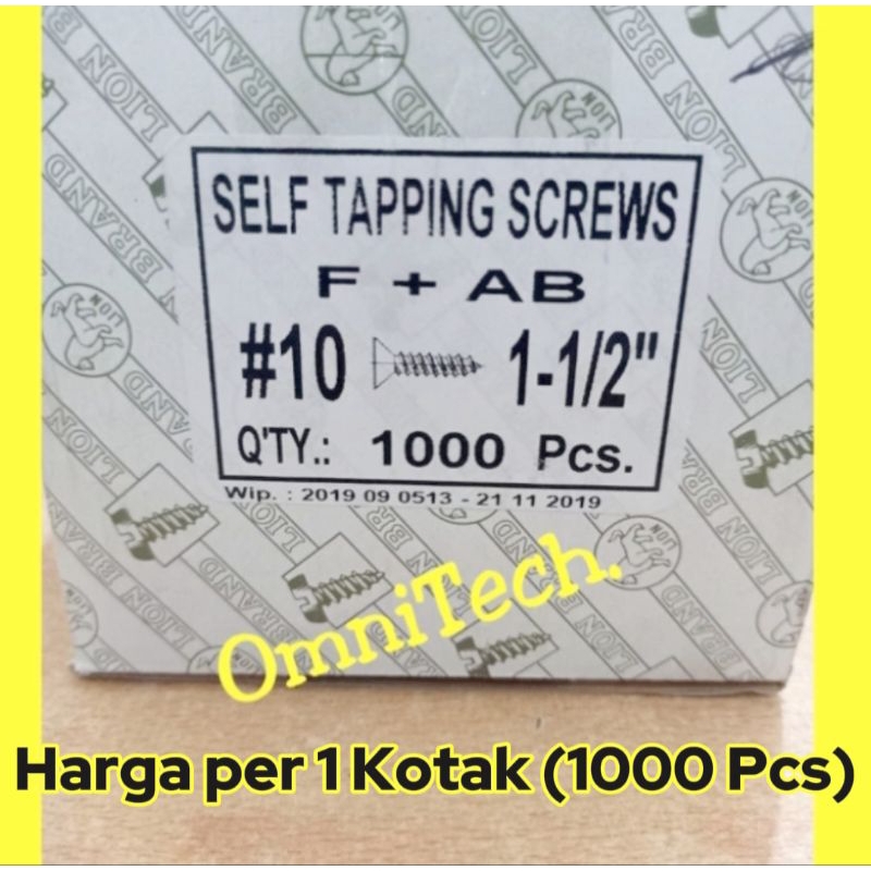 Jual Sekrup Tapping Screw FAB FH Flat Kepala Rata (+) Moon Lion 10x1-1/ ...
