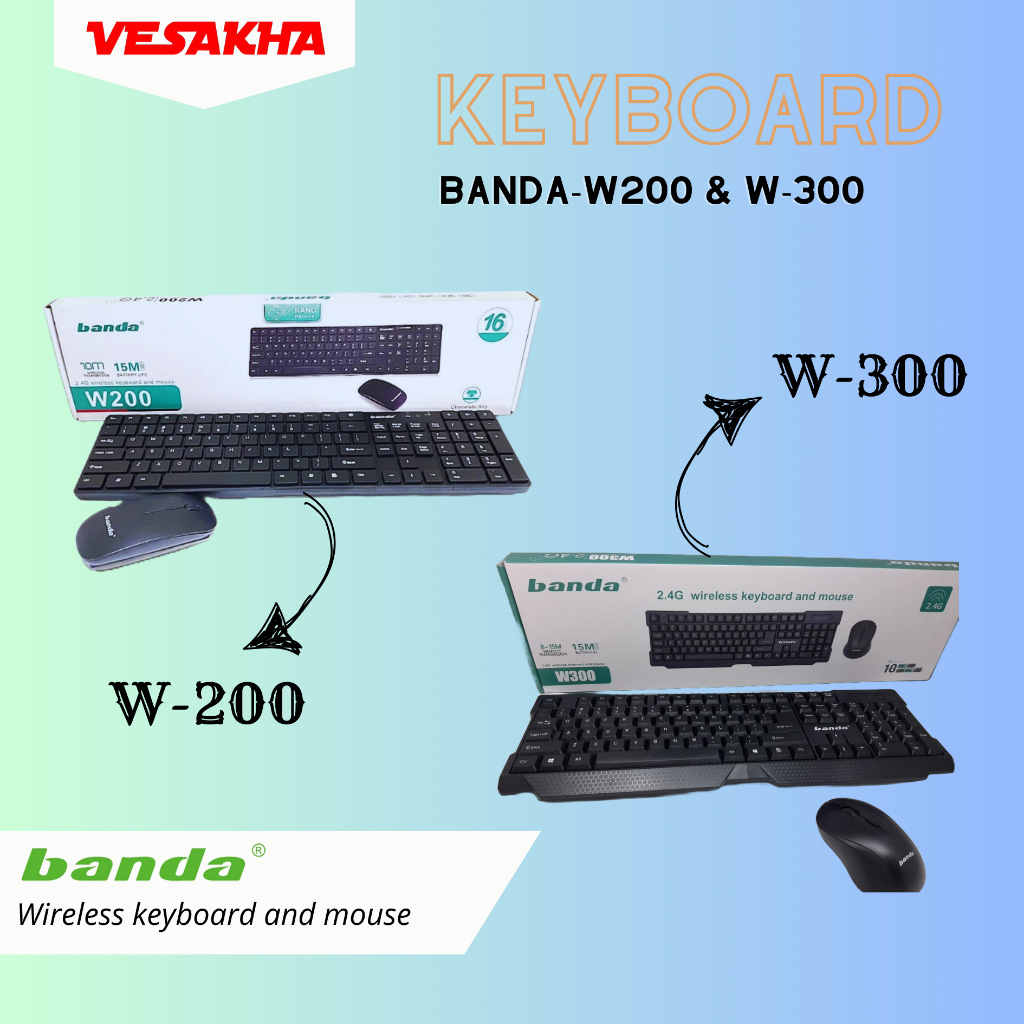 Jual KEYBOARD+ MOUSE BANDA WIRELESS | Shopee Indonesia