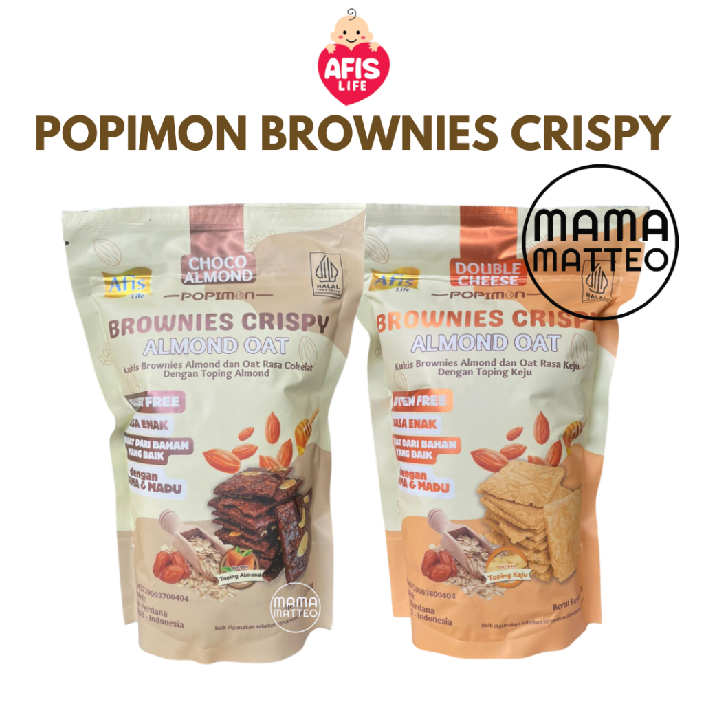 Jual AFIS Popimon Brownies Crispy Almond Oat 50gr / Choco Almond Double ...