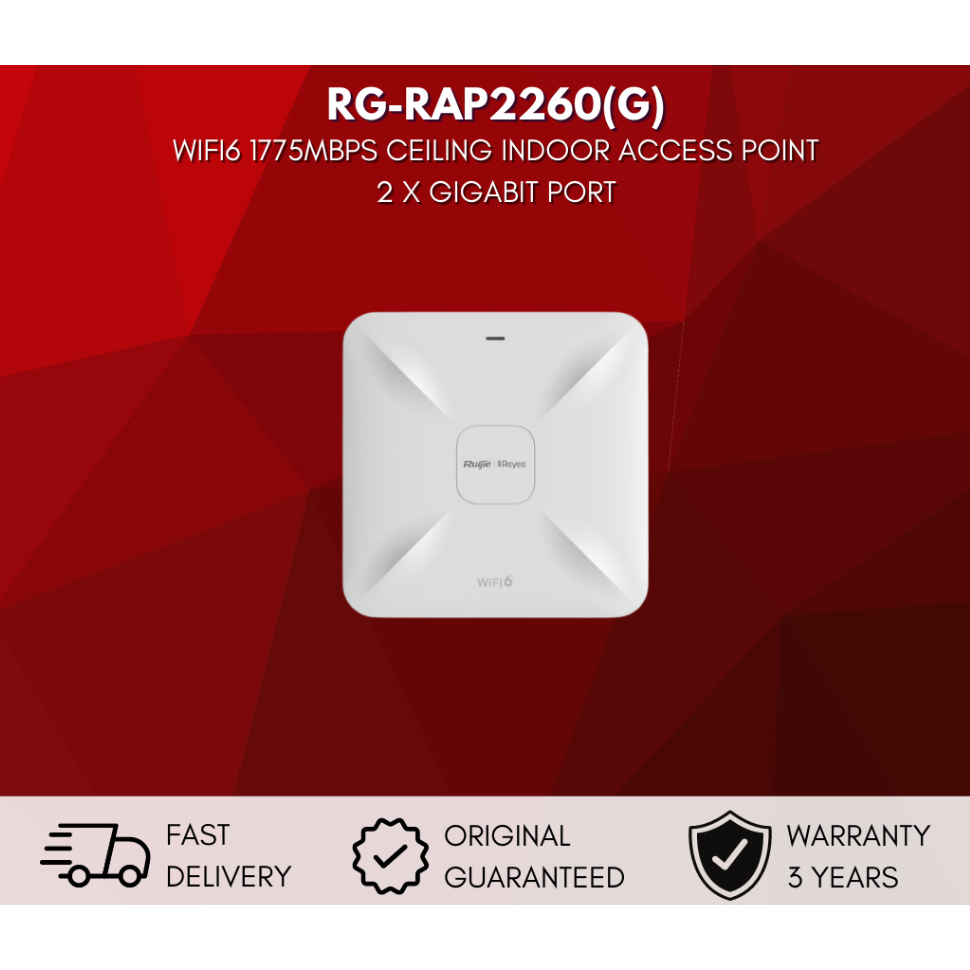 Jual RG-RAP2260G RUIJIE REYEE WI-FI 6 CEILING INDOOR ACCESS POINT ...