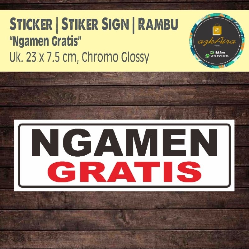 Jual Sticker Stiker Sign Ngamen Gratis - Uk. 23x7.5 cm | Shopee Indonesia