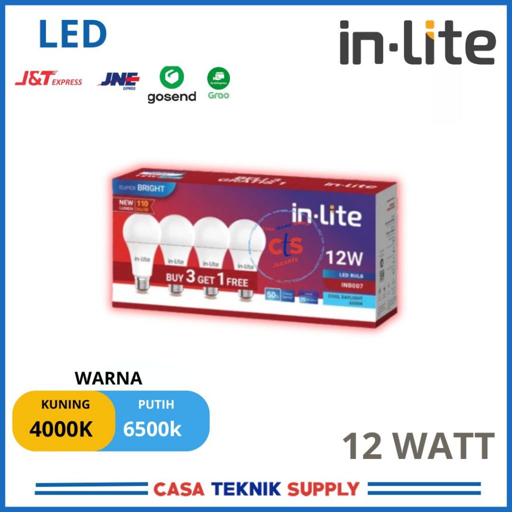 Jual Lampu LED Inlite Multipack 12w 12 watt 3 gratis 1 PROMO In-Lite ...