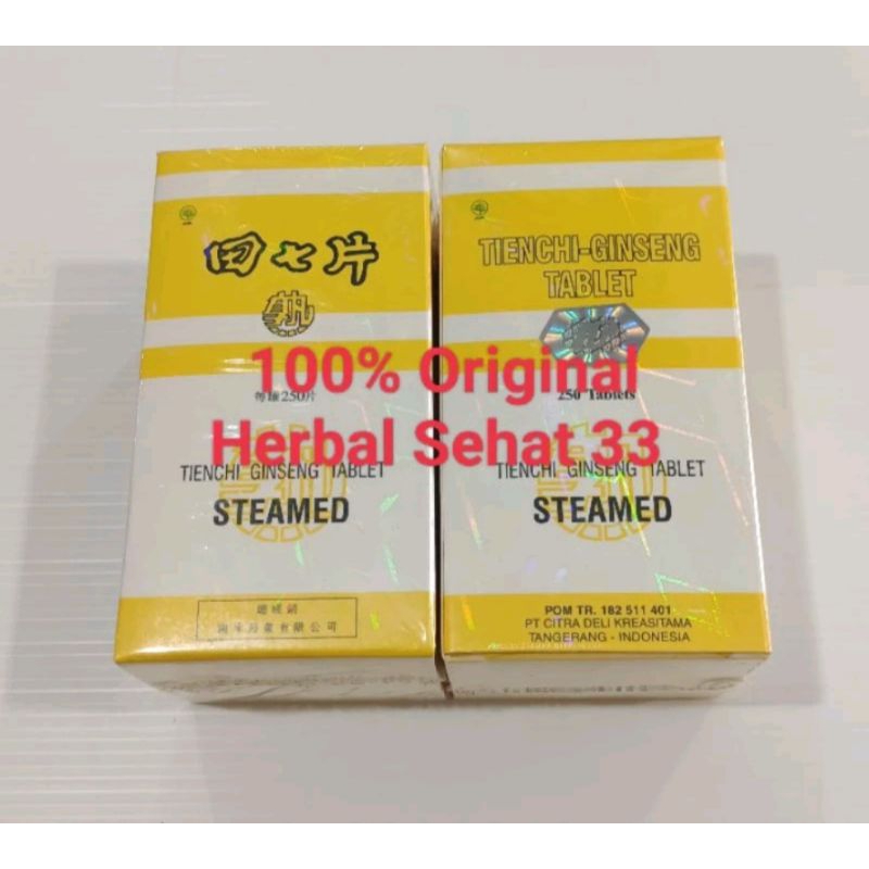 Jual TIENCHI GINSENG TABLET STEAMED 100% ORIGINAL ISI 250 peninggi ...