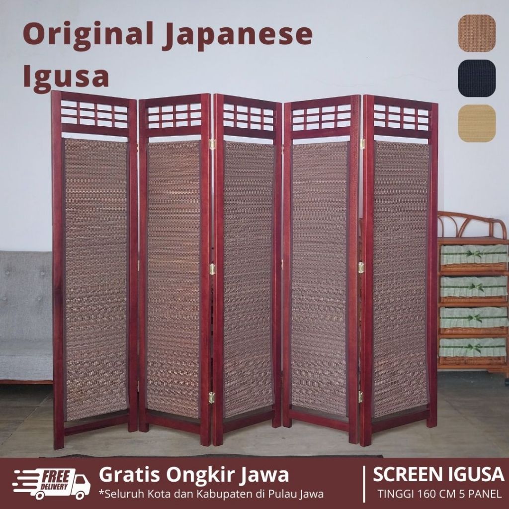Jual Pembatas Ruangan Igusa 40 5 Panel Partisi Sekat Sketsel Screen ...