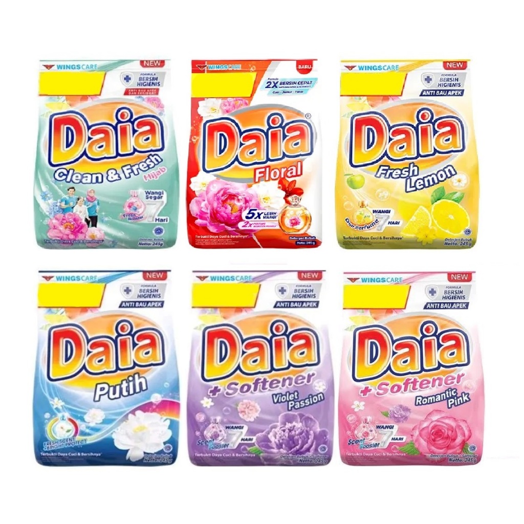 Jual CHAROZA DAIA Detergen Bubuk 245 GR | Daia Sabun Cuci Pakaian ...