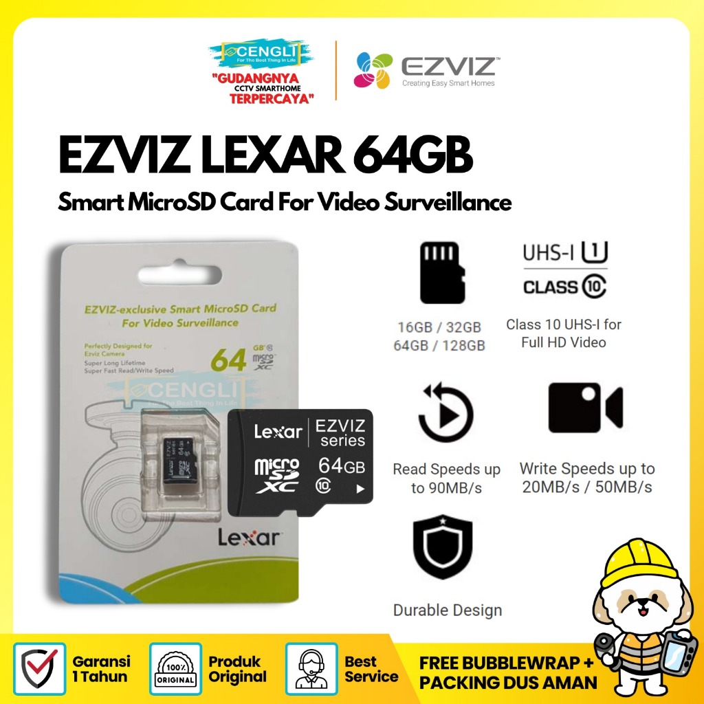 Jual Ezviz Smart Micro SD 64GB Khusus Cctv/memory card cctv 64gb ...