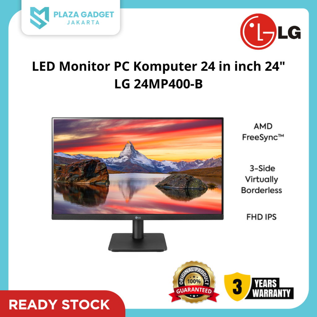 Jual LED Monitor PC Komputer 24 in inch 24" LG 24MP400-B - Garansi 3 ...