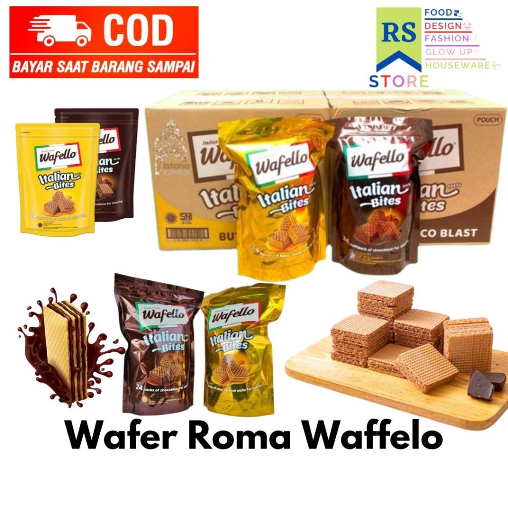 Jual biscuit wafer roma wafello butter caramel cokelat pouch234gr ...