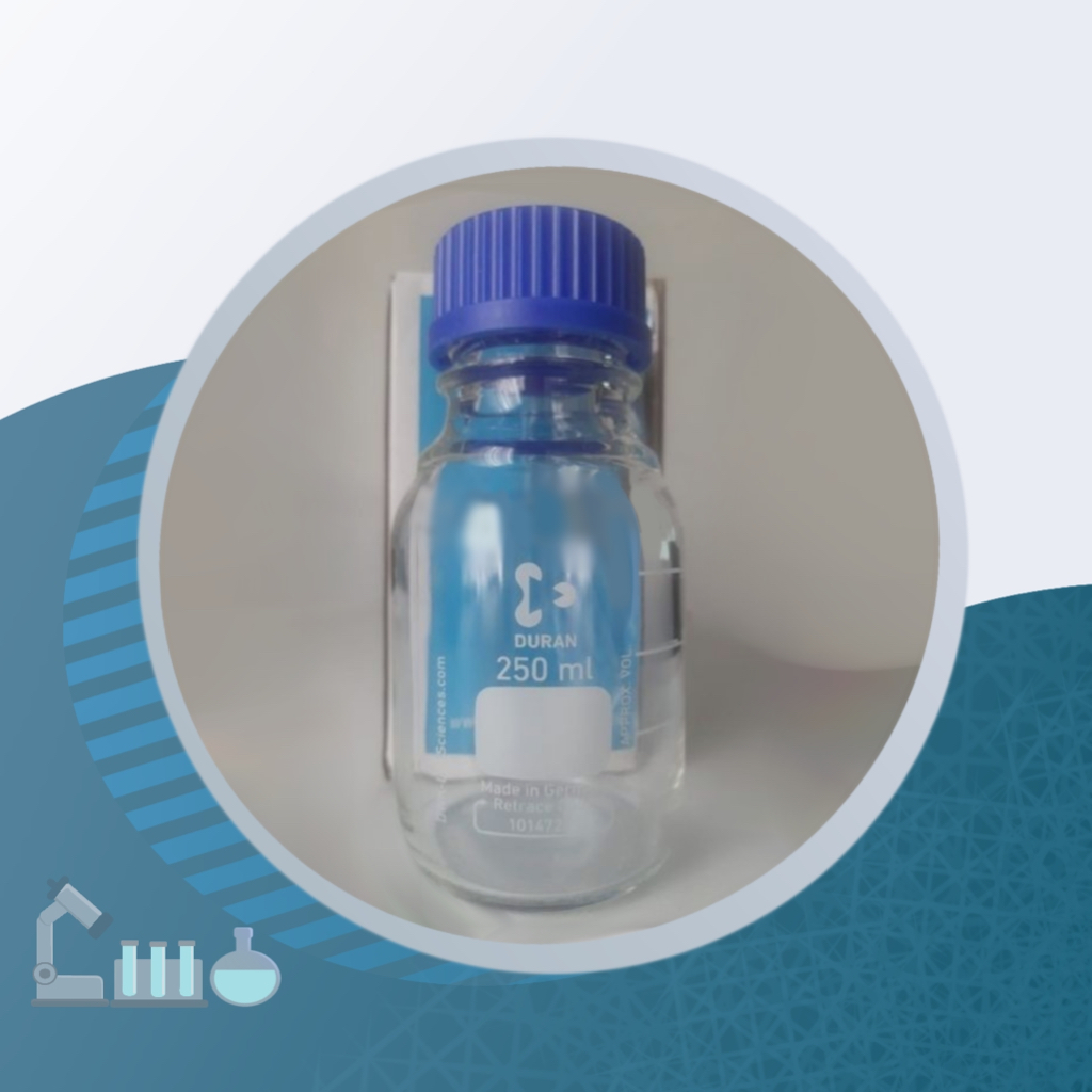 Jual Botol sample tutup biru - Laboratory Bottle, clear - Duran 250mL ...