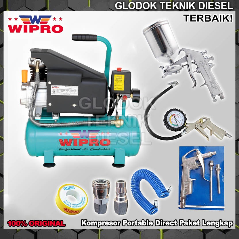 Jual Wipro Air Compressor Portable 3/4 HP 10 Liter GEMINI 75 Kompresor ...