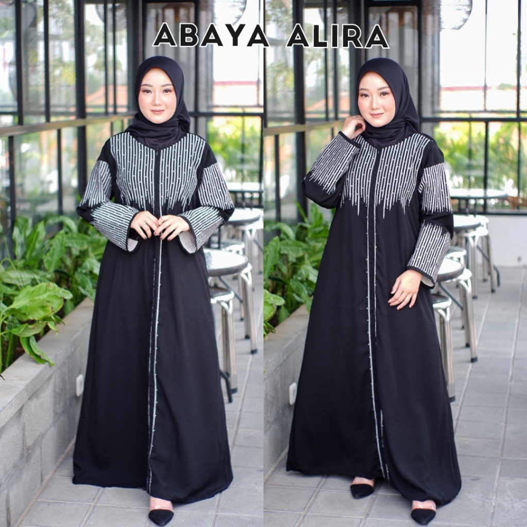 Jual Nvl Collection Abaya Gamis Saudi Hitam Jetblack Premium Bordir ...