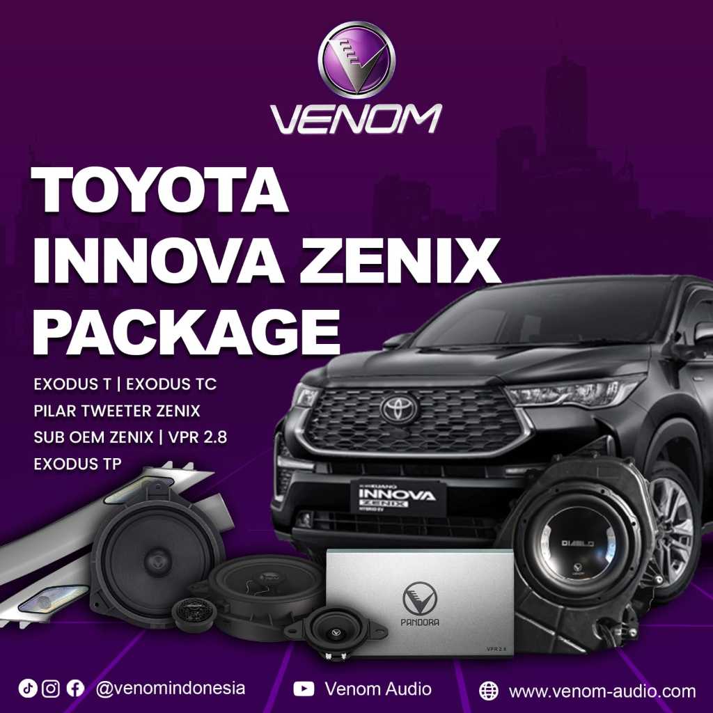 Jual PAKET AUDIO FULL SET SOUND SYSTEM VENOM OEM LOOK INNOVA ZENIX ...