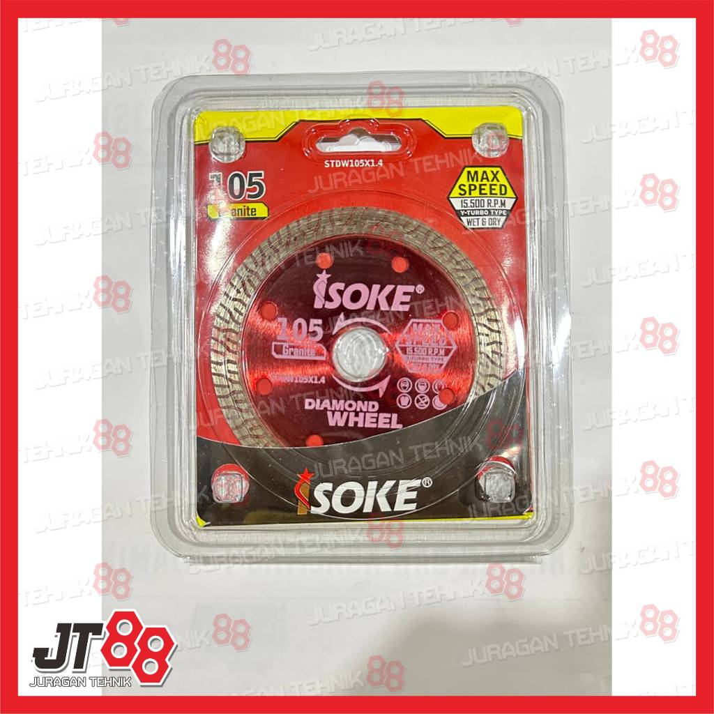 Jual ISOKE Diamond Wheel Turbo 4" x 105 Mata Potong Keramik Granite Dry ...
