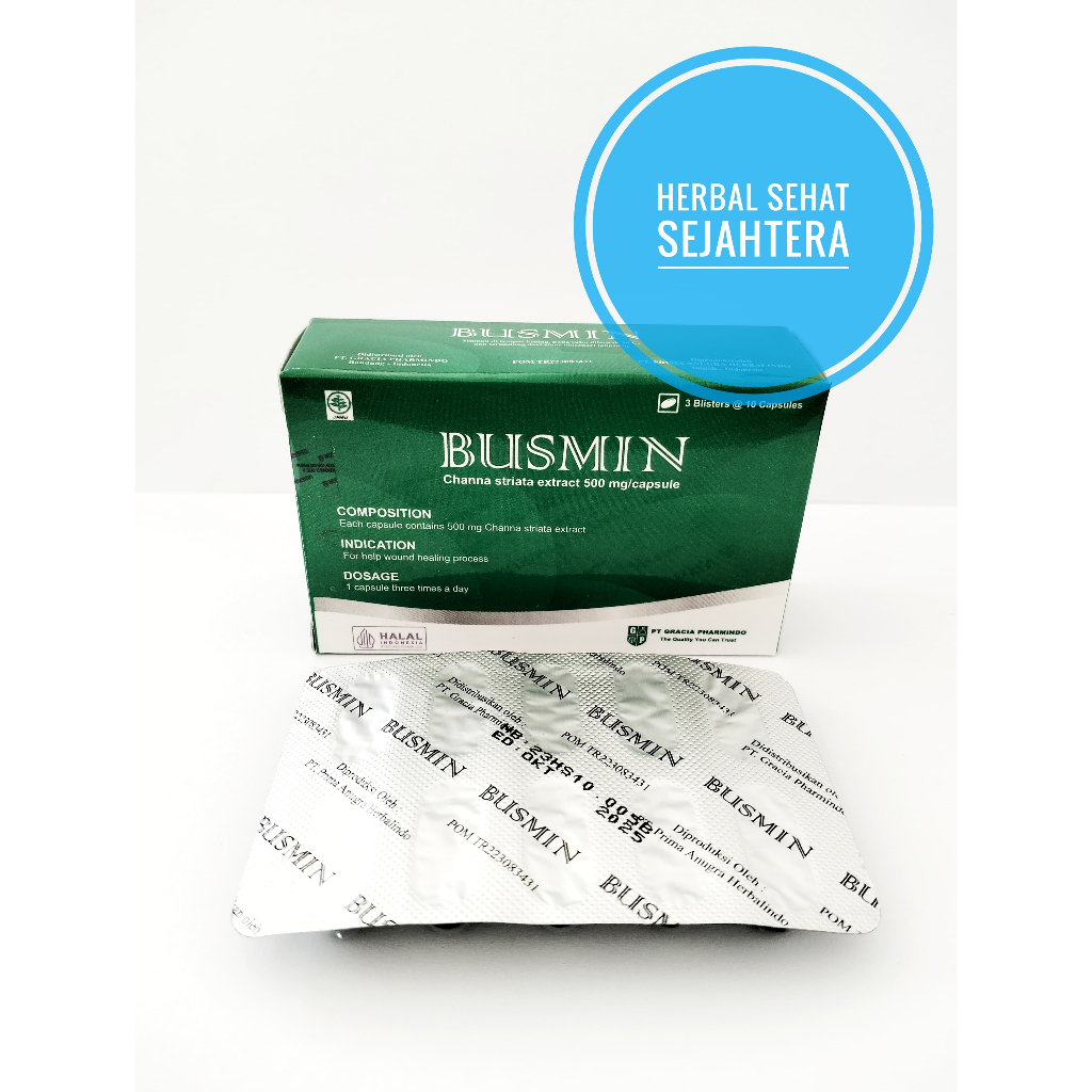 Jual BUSMIN Busmin 500mg Kapsul / Ekstrak Ikan Gabus | Shopee Indonesia