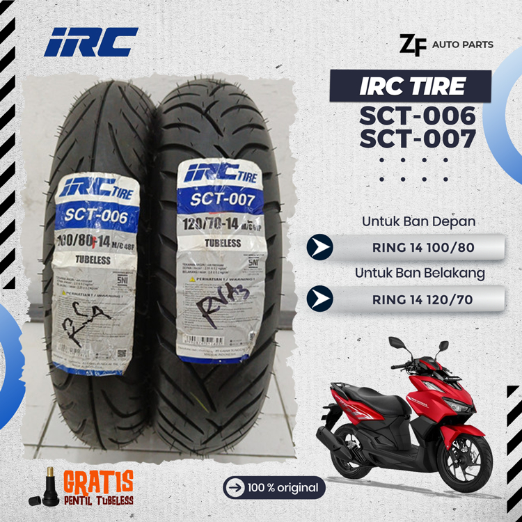 Jual SEPASANG / SATUAN BAN MOTOR VARIO 160 IRC PCX 150 CBS SCT-006 ...