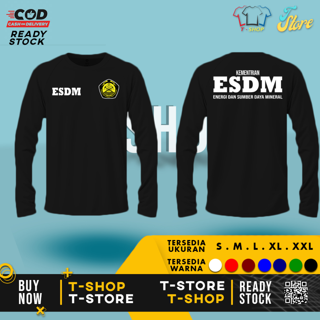 Jual Kaos Baju Kementerian Energi dan Sumber Daya Mineral ESDM Kaos Pemerintahan | Lengan ...