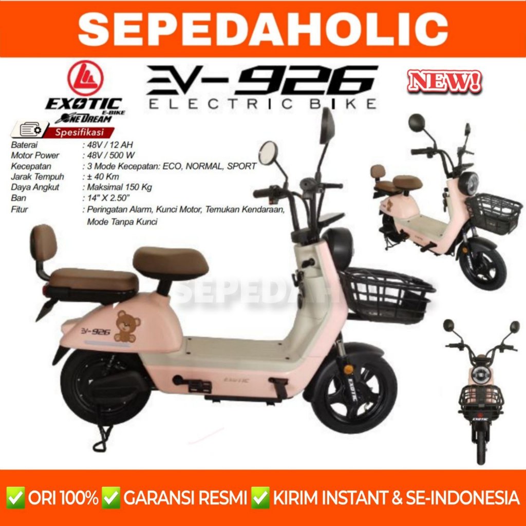Jual Sepeda Listrik EXOTIC EV 926 / EV 927 BY PACIFIC 500 Watt Electric ...
