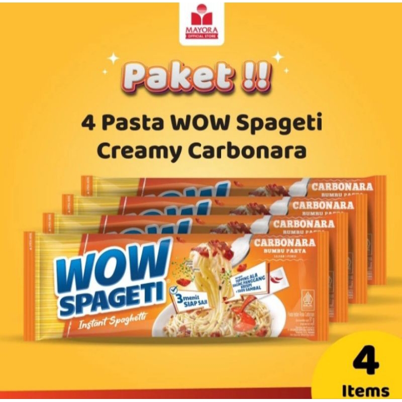 Jual Paket Wow Spageti Rasa Creamy Carbonara isi 4 Pcs | Shopee Indonesia