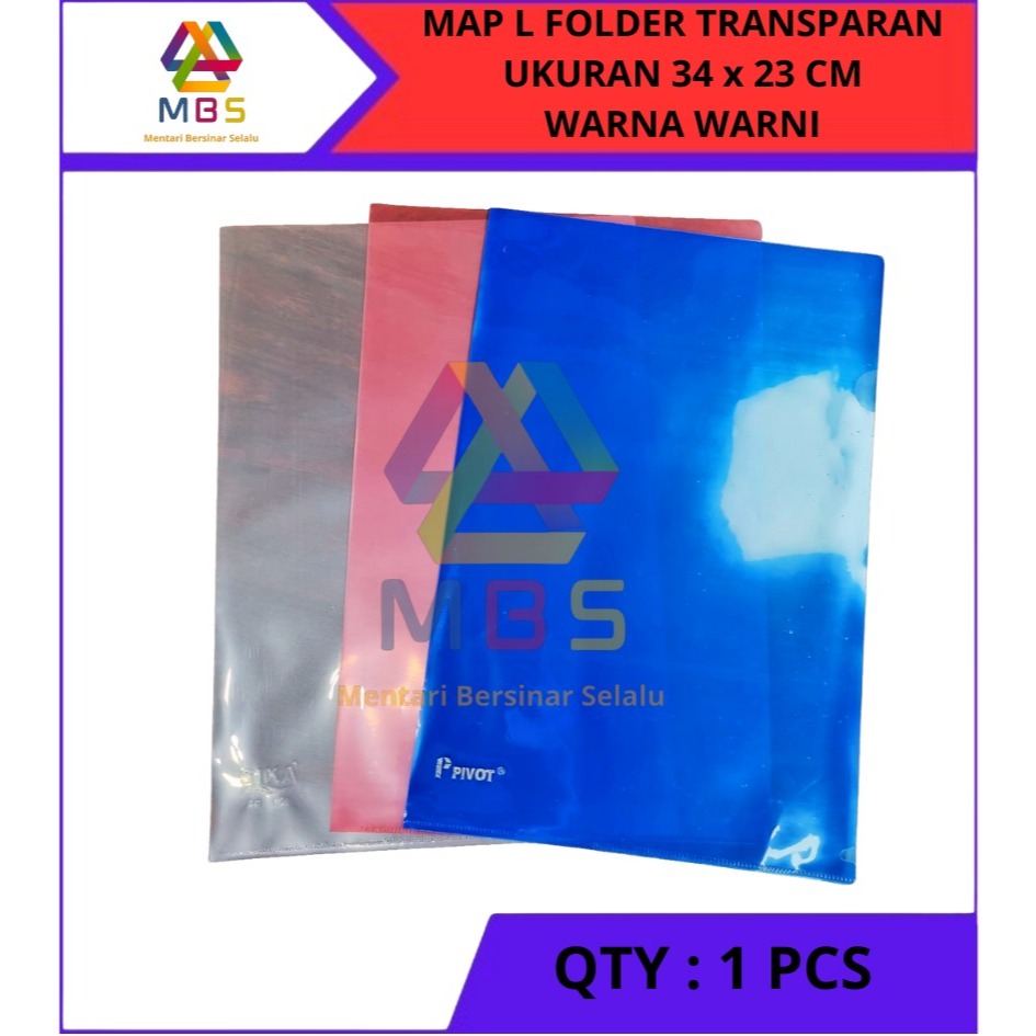 Jual MAP L PLASTIK TRANSPARAN A4 FOLIO WARNA WARNI UKURAN 34 X 23 CM | Shopee Indonesia