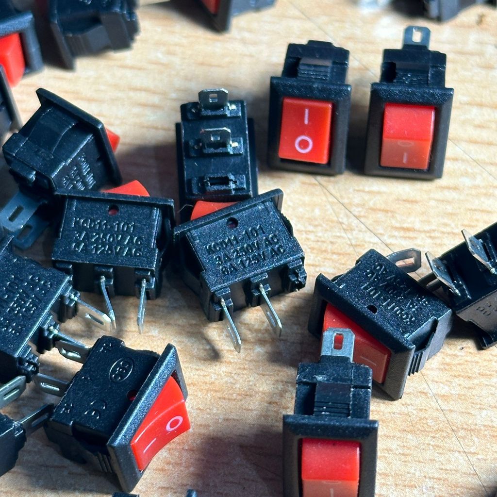 Jual Saklar Rocker Switch KCD11 Tembaga Asli POWER ON OFF Merah 2 Pin ...
