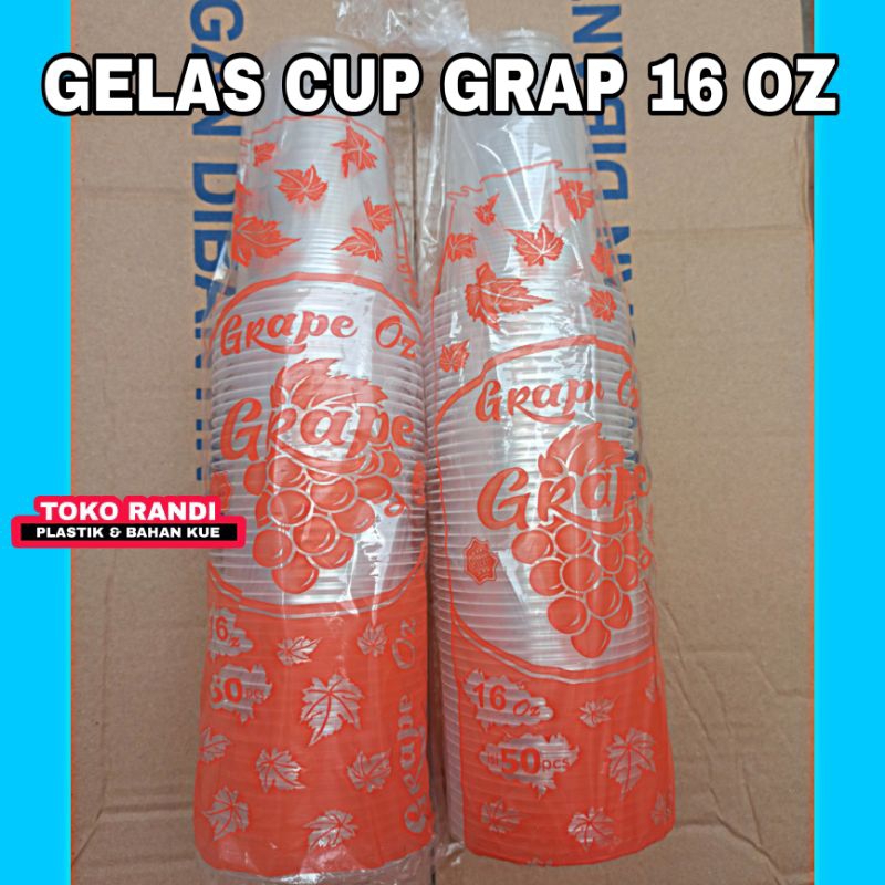 Jual Gelas Cup Grape 16 Oz Isi 50 pcs | Shopee Indonesia