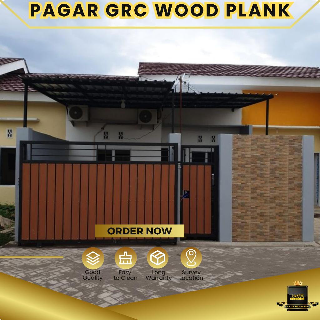 Jual Pagar GRC Wood Plank Hollow Galvanis Minimalis Modern Mewah Elegan ...