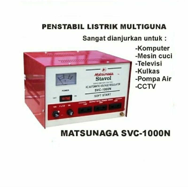 Jual Matsunaga SVC-1000N Stabilizer 1000W Automatic Voltage Stavol 1000 Watt | Shopee Indonesia