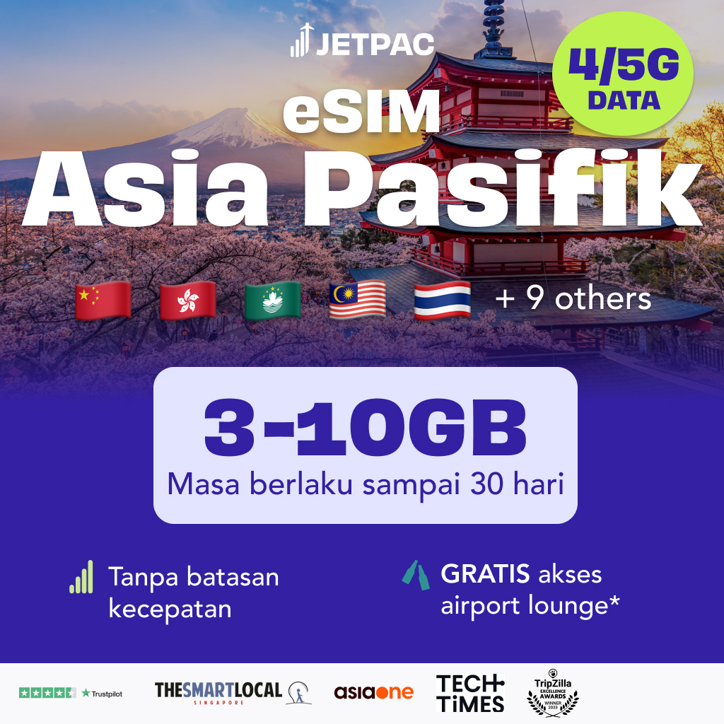 Jual [Jetpac] Travel eSIM Asia Pasifik 4G-5G | 1-10GB | 4-30 Hari | Australia, Bangladesh, China ...