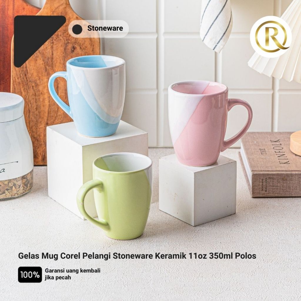 Jual Gelas Mug Corel Pelangi Stoneware Keramik 11oz 350ml Polos ...