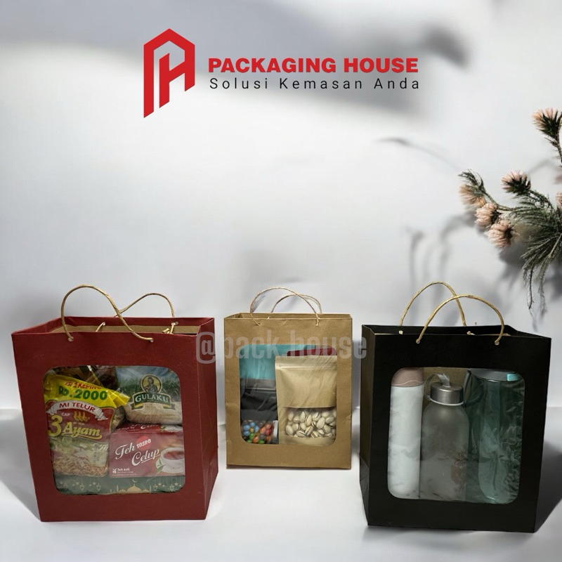 Jual [12 pcs]Paperbag Mika Jendela 22x10x26cm |Tempat Souvenir | Tas ...
