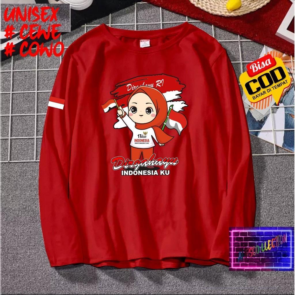 Jual kaos indonesia merdeka hut jilbab / 675 / kaos 17 agustus / kaos ...