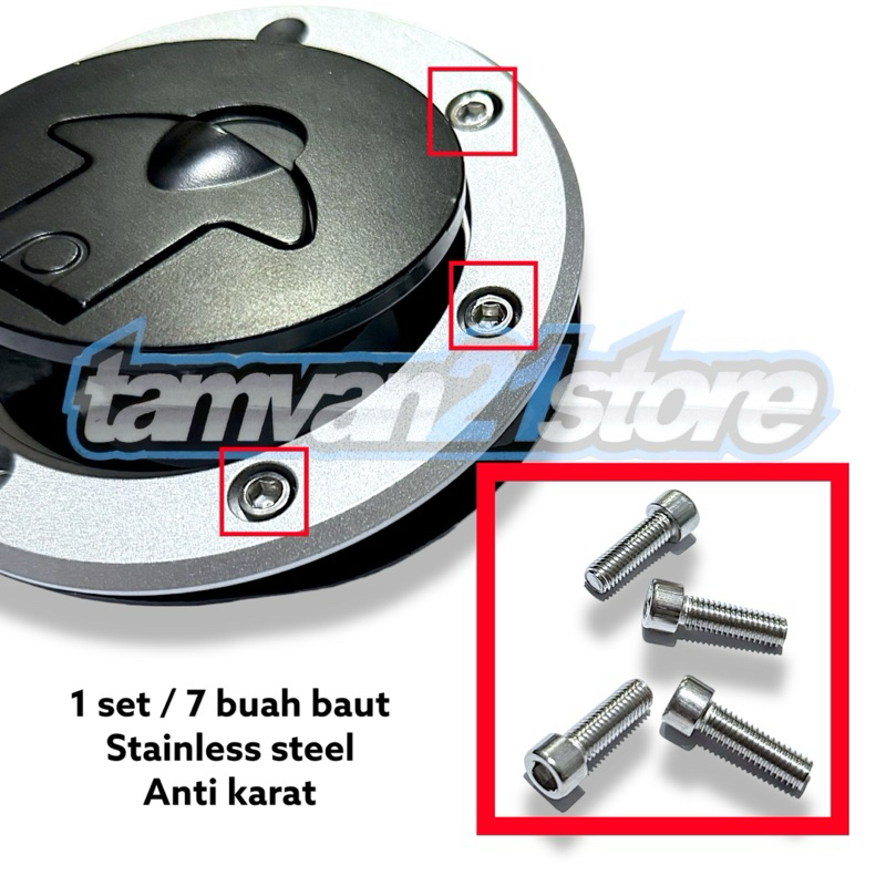 Jual 7 BUAH = 1 SET BAUT TUTUP TANGKI NINJA RR R SS ORI STAINLES A2-70 ANTI KARAT | Shopee Indonesia