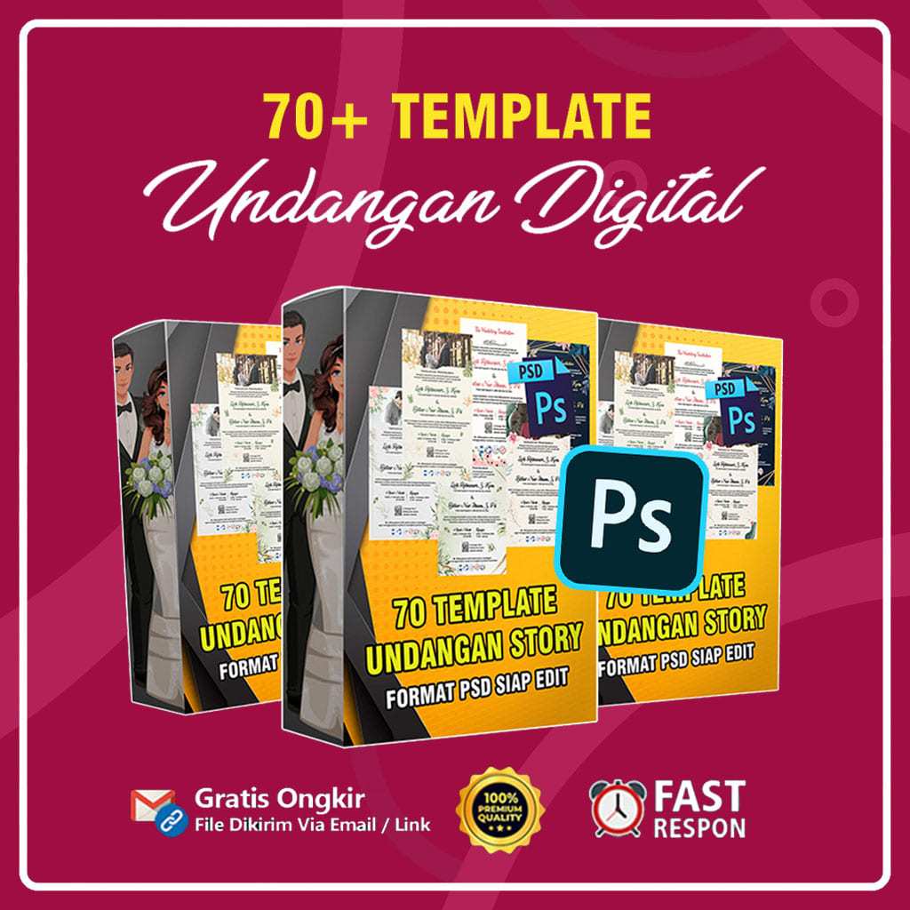 Jual 70 Template Desain Undangan Digital PSD PhotoShop Siap Edit ...