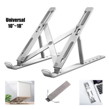 Jual Foldable Laptop Stand Notebook Tablet Adjustable Anti Slip Holder Portable Full Alumunium ...