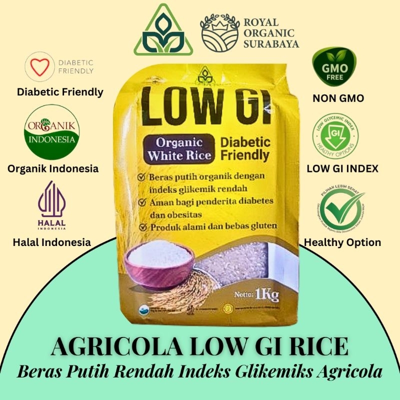 Jual Beras Diabetes Organik Low GI Premium,Vakum,1Kg,Cocok untuk Diabet ...