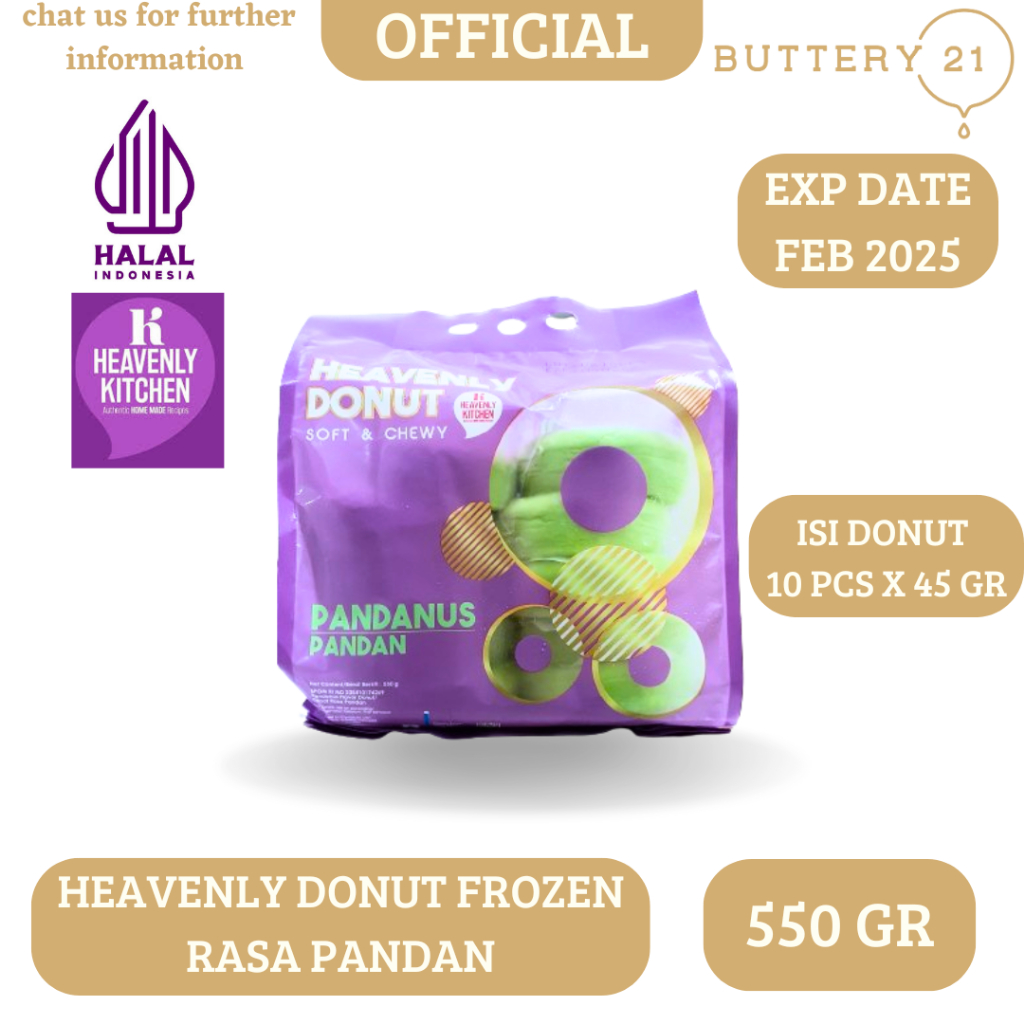 Jual HEAVENLY DONUT/DONAT BEKU/DONUT FROZEN RASA PANDAN/GANDUM/UBI ...