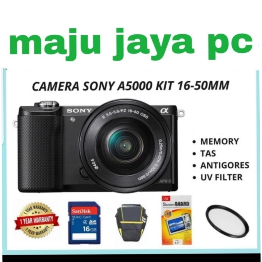 Jual KAMERA SONY A5000 / KAMERA MIRRORLESS SONY A5000 KIT 16-50MM BARU | Shopee Indonesia