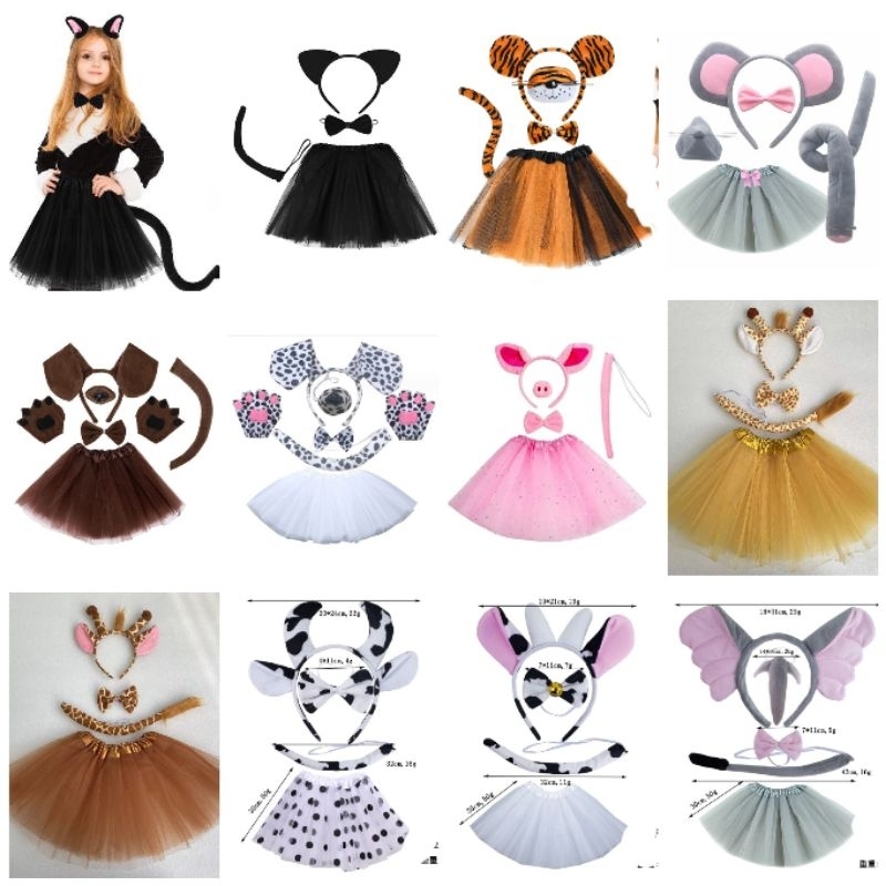 Jual Kostum Anak Perempuan Model Hewan Kucing/Harimau/Anjing/Gajah ...