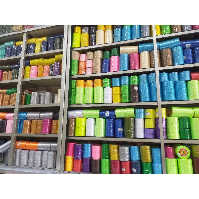 Jual Pita Satin 2 inch 5 cm Per Slop isi 5 roll pita kado pita Bucket ...